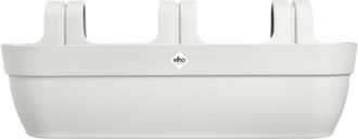 ELHO Vibia Campana Easy Hanger XXL 70 - &Uuml;bertopf f&uuml;r Balkon - 100% recyceltes Plastik - L69 x B26.8 x H23.7 cm - Wei&szlig;/Seidenwei&szlig;