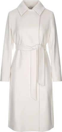 Max Mara belted merino wool coat - Nude