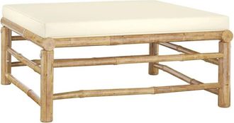 vidaXL Vidaxl - Salon de jardin 6 pcs avec coussins blanc cr&egrave;me Bambou