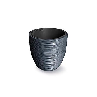 Prosperplast Anthrazitfarbenes Pflanzgef&auml;&szlig; mit Beh&auml;lter, Kollektion FURU, 29,8 x 29,8 x 28 cm, Fassungsverm&ouml;gen 15 L