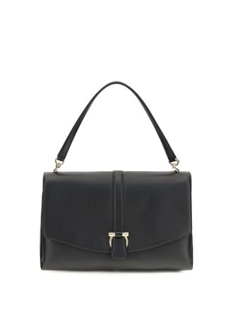 Ferragamo Womens Shoulder Bag Mia Large Black Calf Leather