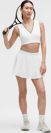 lululemon Jupe de tennis taille haute en maille paisley pour Femmes - Blanc - Taille 2XS