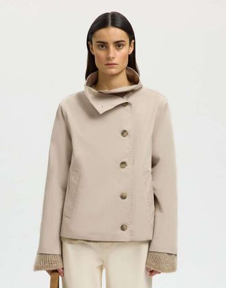 Selected Trenchcoat in Beige-Grau