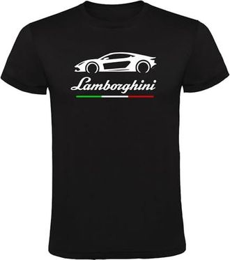Generico T-shirt noir Lambo avec voiture de sport de style italien - Design exclusif pour les amateurs de moteur et de vitesse, Noir, XL