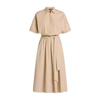 Kiton Femme, Robes, Beige, Taille: 40 FR Robe avec Ceinture &agrave; la Taille