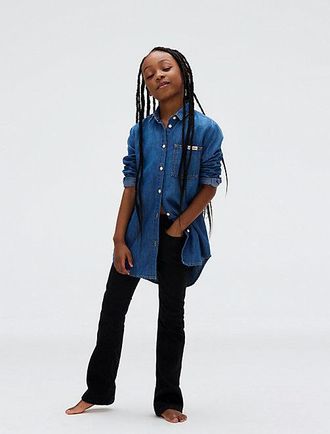 Calvin Klein Mid Rise Flared Jeans - Essential Black Stretch - M&auml;dchen - 4 Jahre (104 cm)