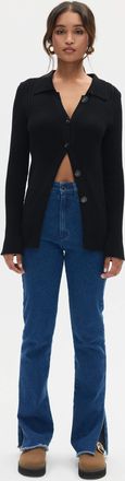 Benu Schwarzer Damen Strickcardigan
