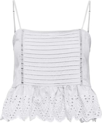 Only Only, Femme, Tops, Blanc, Taille: 40 FR Tulum Short SL Emb Top WVN