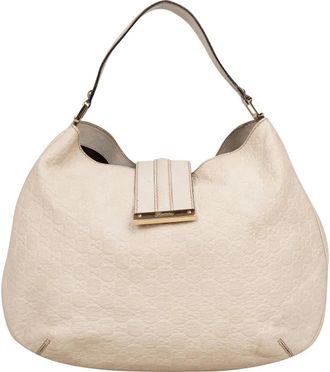 Gucci Crossbody Bags - Gucci Leather GG Monogram Guccissima Handbag - Gr. unisize - in Wei&szlig; - f&uuml;r Damen