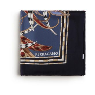 Ferragamo Femme, Accessoires, Multicolore, Taille: ONE Size Silk Twill Scarf