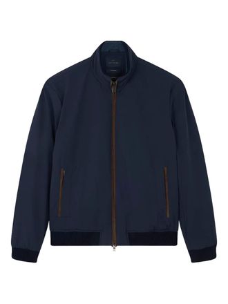 Paul & Shark veste bomber &agrave; d&eacute;tails en daim - Bleu