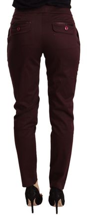 Just Cavalli Womens Mid-Waist Skinny Trousers Burgundy