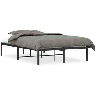 vidaXL Cadre de lit m&eacute;tal sans matelas noir 120x190 cm Vidaxl