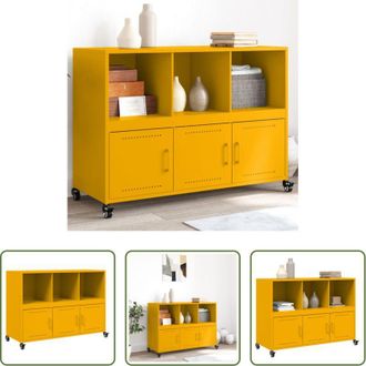 vidaXL Stahl - Sideboard Senfgelb 100,5x39x72 cm Stahl