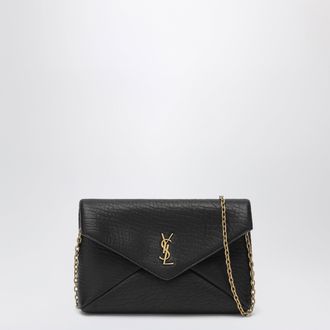 Saint Laurent Schwarze Cassandre Ketten-Pochette aus Lammleder