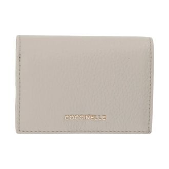 Coccinelle Portefeuille Pliant en Cuir - Femme - Accessoires - Beige - Taille: ONE Size