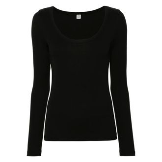 Toteme Femme, Tops, Noir, Taille: 42 FR Ribbed Top