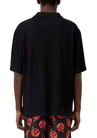 QS by s.Oliver Kurzarmshirt Sommer-Poloshirt mit Leinen