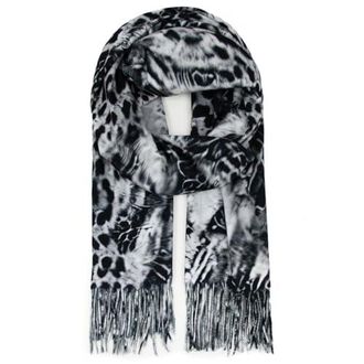 Glamexx24 &Eacute;charpe Grande Taille pour Femmes Homme, L&eacute;opard Animal Motif, Hiver Chaud &Eacute;charpe Poncho &agrave; Franges, &Eacute;charpe en Couverture