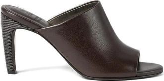 Brunello Cucinelli Femme, Chaussures, Brun, Taille: 39 1/2 EU Mules Classiques en Cuir