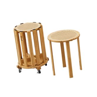 Generic Satzhocker mit Rollen, Nachttisch-Waschtischhocker, tragbare 4-in-1-Beistelltische, for Schlafzimmer, Wohnzimmer, B&uuml;ros, Wohnung(Color 2)