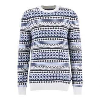 Barbour Wei&szlig;er Wollbaumwollpullover - - Knitwear - Herren - Mehrfarbig - L