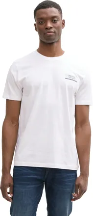Tom Tailor Denim Rundhalsshirt TOM TAILOR DENIM, Herren, Gr. XXL, wei&szlig; (outdoor wei&szlig;), Single Jersey, Obermaterial: 100% Baumwolle, unifarben, regular fit taillenbedec