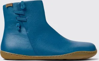 Camper Bottes Peu en cuir lisse avec zip lat&eacute;ral et empi&egrave;cements &eacute;lastiques