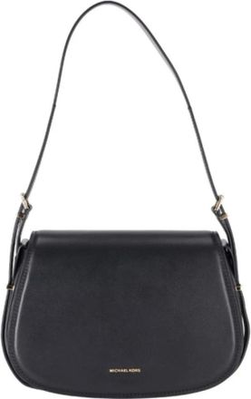 Michael Kors Femme, Sacs, Noir, Taille: ONE Size Sac à Bandoulière en Cuir Lydia avec Rabat