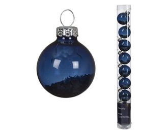 Kaemingk Weihnachtskugeln Glas mit Sternen gef&uuml;llt 3cm 9er Set - kleine Christbaumkugeln Weihnachtsbaumkugeln f&uuml;r Weihnachten - Christbaumschmuck & Weihnachtsb
