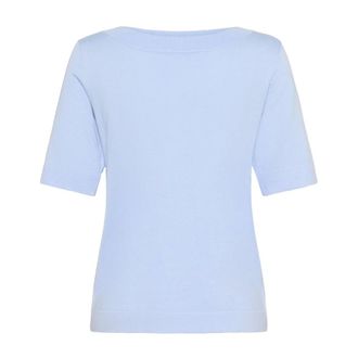 Kaffe KAlizza boatneck solid Pullove - Femme - Pulls - Bleu - Taille: 40 FR