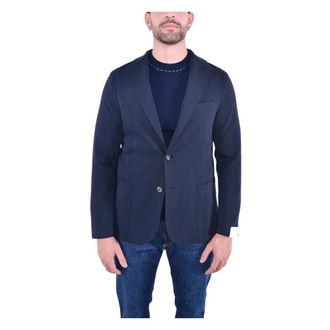 Eleventy Baumwoll-Drei-Knopf-Jacke - - Jackets - Herren - Blau - M