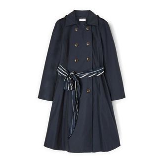 Motivi Trenchcoat aus Baumwoll-Twill-Mix mit doppeltem G&uuml;rtel - - Coats - Damen - Blau - XS