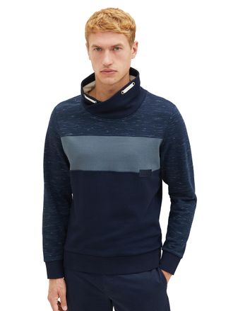 Tom Tailor Herren 1037835 Colorblock Sweatshirt Optik, 32438-navy Soft Spacedye, XXL