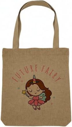 Fabulous Sac Shopping Tote Bag Aspect Lin - Future Fairy Cute Princess - Sac de Courses Toile Epaisse 360g Beige Naturel Cabas Port&eacute; Epaule Solide Imprim&eacute; en F