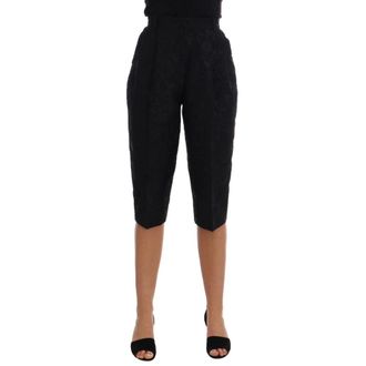 Dolce & Gabbana Femme, Shorts, Noir, Taille: 32 FR Shorts Élégants en Brocart à Motif Floral
