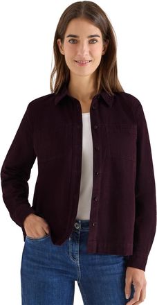 Cecil Damen 3411822 Cord Hemdbluse, Eggplant Red, XL