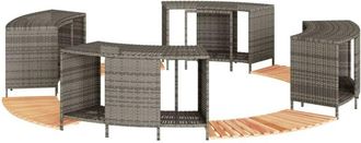 vidaXL Whirlpool-Umrandung Grau Poly Rattan und Massivholz Akazie vidaXL