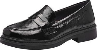 Tamaris Comfort Damen Slipper aus Leder Elegant, Schwarz (Black Patent), 41 EU