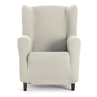 Eysa Housse de Fauteuil bi-&eacute;lastique pour berg&egrave;re Couleur &eacute;cru Design Harlem