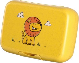 Leonardo Leonardo Bambini Brotdose für Kinder 1 Stück, bunte Lunchbox mit Tieren bpa-frei, spülmaschinengeeignete Frühstücksdose, gelb 19 cm breit 022856