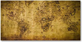 Tulup Leinwandbild - Wandkunst - Drucke auf Leinwand - Leinwanddruck -100x50 cm - Landkarten & Flaggen - Beige - Alte Weltkarte