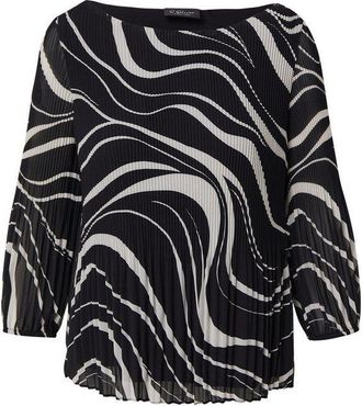 s.Oliver Langarmbluse Bluse Plissierte Bluse mit All-over-Print