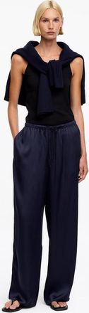 Arket Hose Aus Seidensatin -Blau
