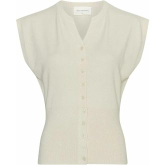 Moss Copenhagen &Auml;rmelloses Strickoberteil - - Jackets - Damen - Wei&szlig; - M