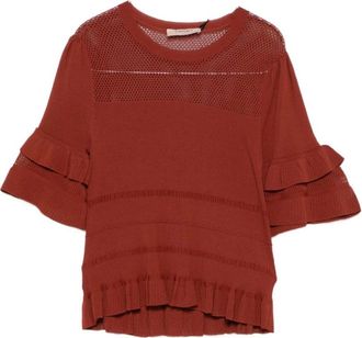 Twinset Femme, Pulls, Brun, Taille: 36 FR Maille ras du cou