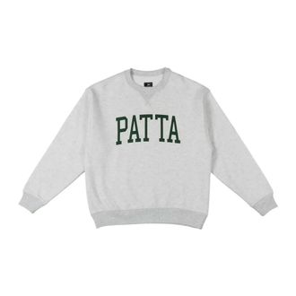 Patta Homme, Sweatshirts et sweats &agrave; capuche, Gris, Taille: XL Pull Ras du Cou Arc Logo