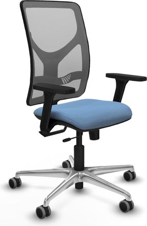 Piqueras y Crespo Arbeitsstuhl mit 3D-Armen, h&ouml;henverstellbare Lendenwirbelst&uuml;tze, ausgestattet mit Syncro/Traslack und Schneideschaum, mit Rollen 65 mm, Parkett, Grau/