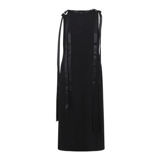 Simone Rocha Femme, Robes, Noir, Taille: 38 FR Robe midi noire avec noeuds