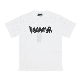 Disclaimer Wei&szlig;e Strass Tee mit Kurzen &Auml;rmeln - - Tops - Damen - Wei&szlig; - M